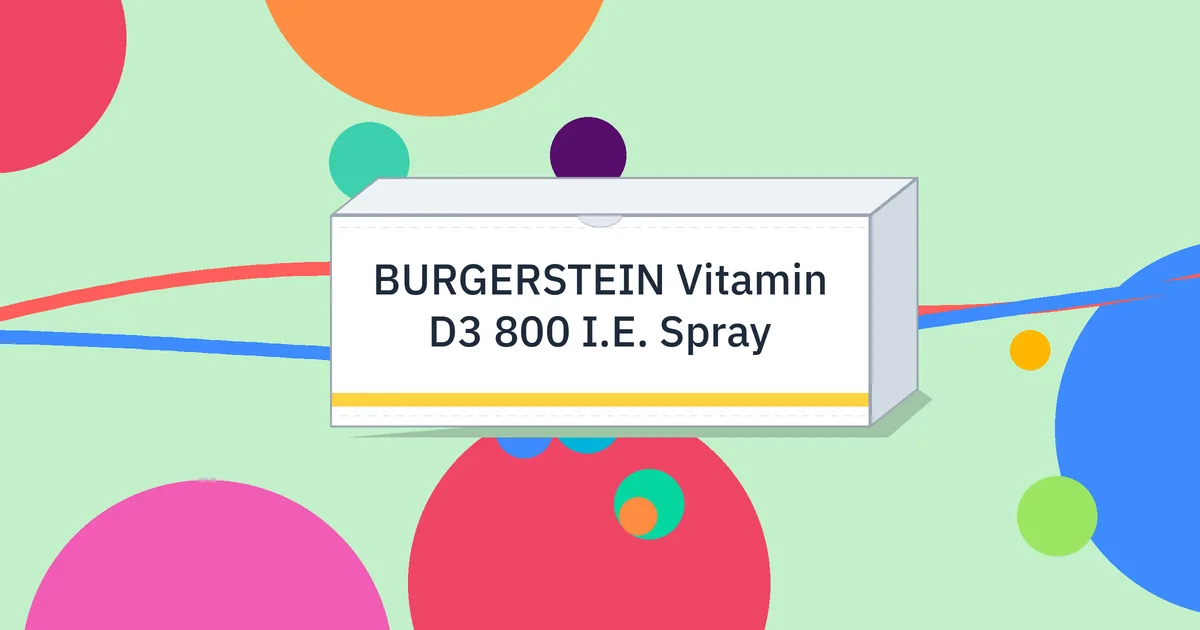 Symbolbild: Packung mit der Aufschrift BURGERSTEIN Vitamin D3 800 I.E. Spray (PZN 17521269) – Verfügbarkeit und Bezug in Apotheken in Frankfurt am Main