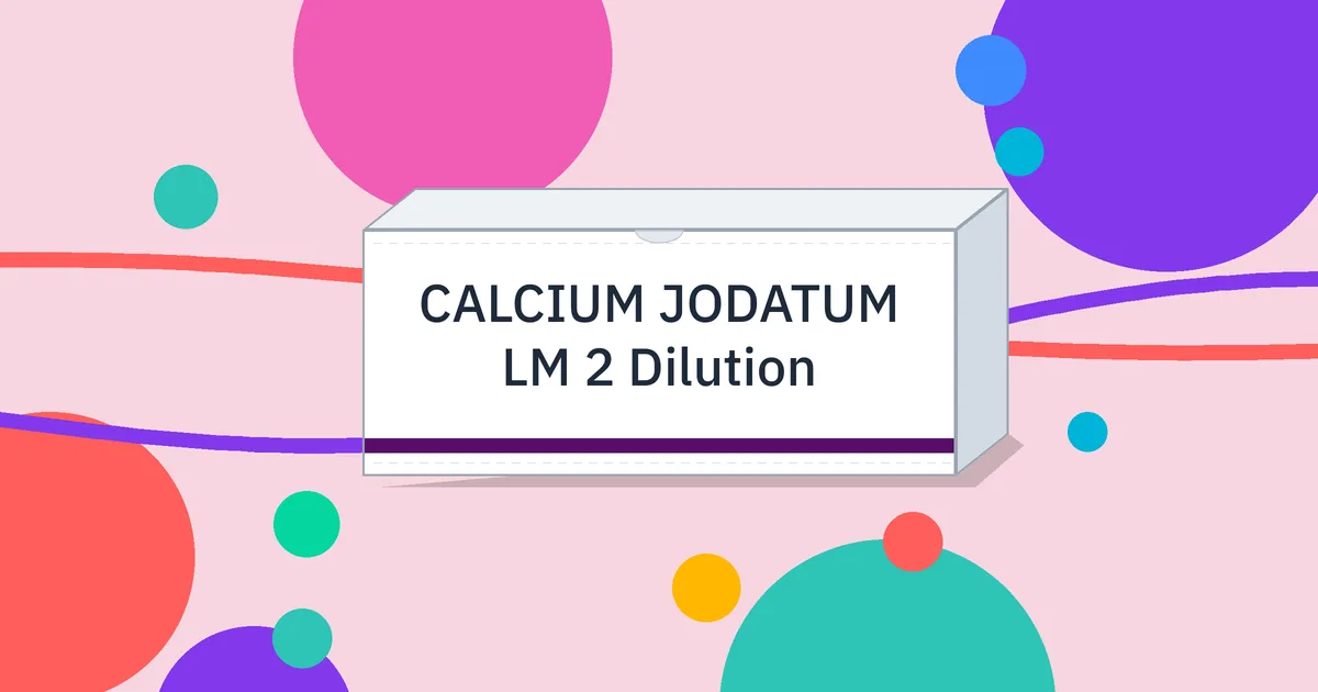 Symbolbild: Packung mit der Aufschrift CALCIUM JODATUM LM 2 Dilution (PZN 12804666) – Verfügbarkeit und Bezug in Apotheken in Frankfurt am Main