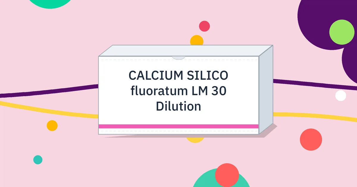 Symbolbild: Packung mit der Aufschrift CALCIUM SILICO fluoratum LM 30 Dilution (PZN 12806323) – Verfügbarkeit und Bezug in Apotheken in Frankfurt am Main