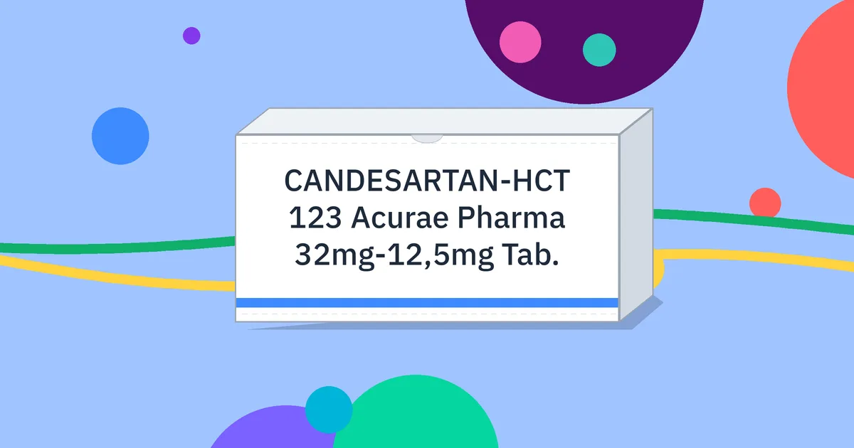 Symbolbild: Packung mit der Aufschrift CANDESARTAN-HCT 123 Acurae Pharma 32mg-12,5mg Tab. (PZN 19835546) – Verfügbarkeit und Bezug in Apotheken in Frankfurt am Main