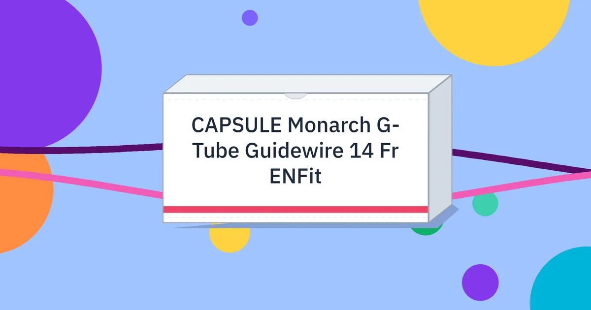 Symbolbild: Packung mit der Aufschrift CAPSULE Monarch G-Tube Guidewire 14 Fr ENFit (PZN 17601258) – Verfügbarkeit und Bezug in Apotheken in Frankfurt am Main