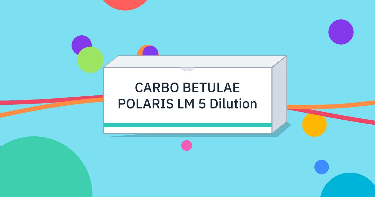 Symbolbild: Packung mit der Aufschrift CARBO BETULAE POLARIS LM 5 Dilution (PZN 13764124) – Verfügbarkeit und Bezug in Apotheken in Frankfurt am Main