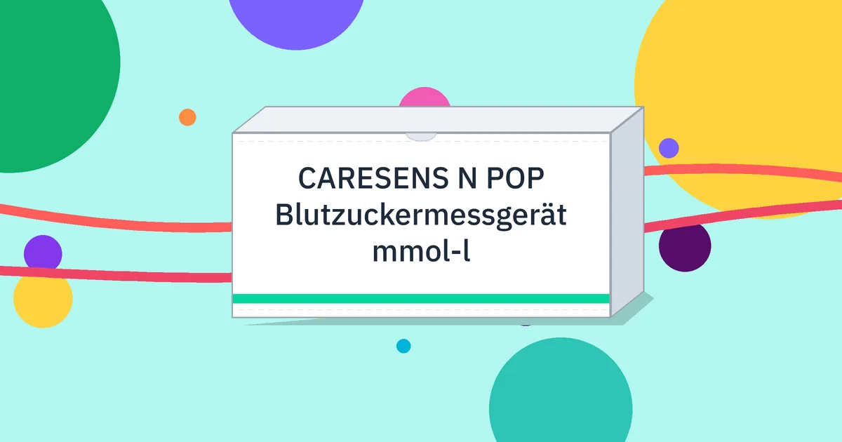 Symbolbild: Packung mit der Aufschrift CARESENS N POP Blutzuckermessgerät mmol-l (PZN 16262021) – Verfügbarkeit und Bezug in Apotheken in Frankfurt am Main