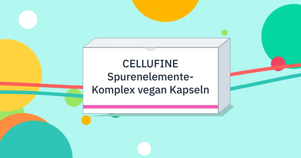 Symbolbild: Packung mit der Aufschrift CELLUFINE Spurenelemente-Komplex vegan Kapseln (PZN 19157773) – Verfügbarkeit und Bezug in Apotheken in Frankfurt am Main
