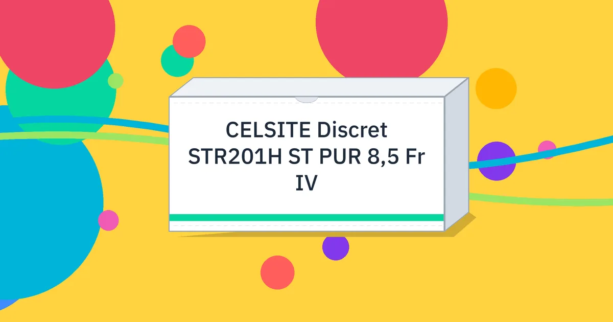 Symbolbild: Packung mit der Aufschrift CELSITE Discret STR201H ST PUR 8,5 Fr IV (PZN 07611787) – Verfügbarkeit und Bezug in Apotheken in Frankfurt am Main