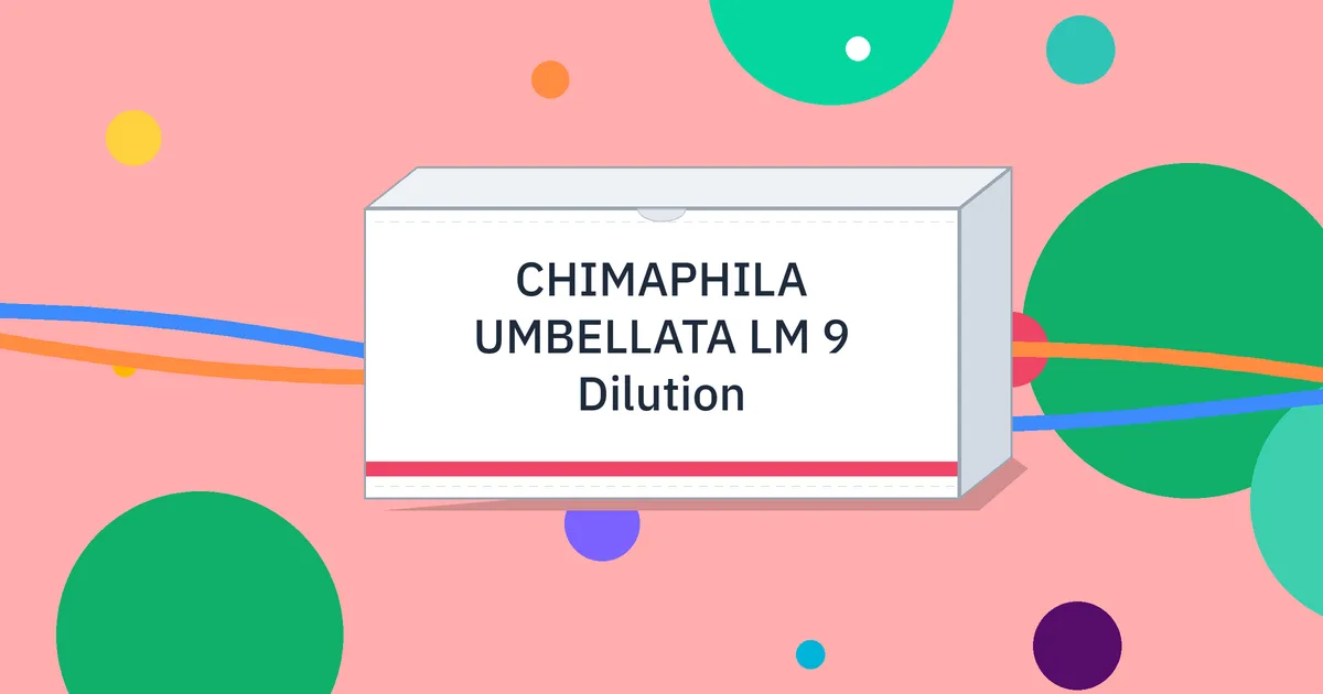 Symbolbild: Packung mit der Aufschrift CHIMAPHILA UMBELLATA LM 9 Dilution (PZN 12813352) – Verfügbarkeit und Bezug in Apotheken in Frankfurt am Main