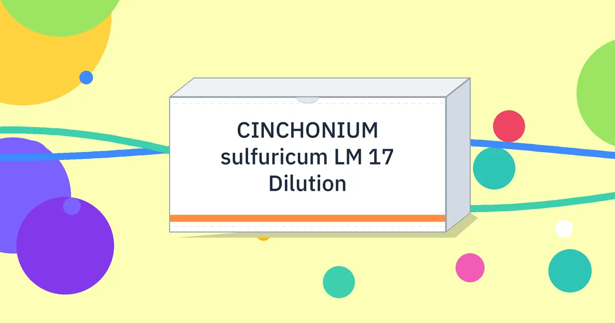 Symbolbild: Packung mit der Aufschrift CINCHONIUM sulfuricum LM 17 Dilution (PZN 13446476) – Verfügbarkeit und Bezug in Apotheken in Frankfurt am Main