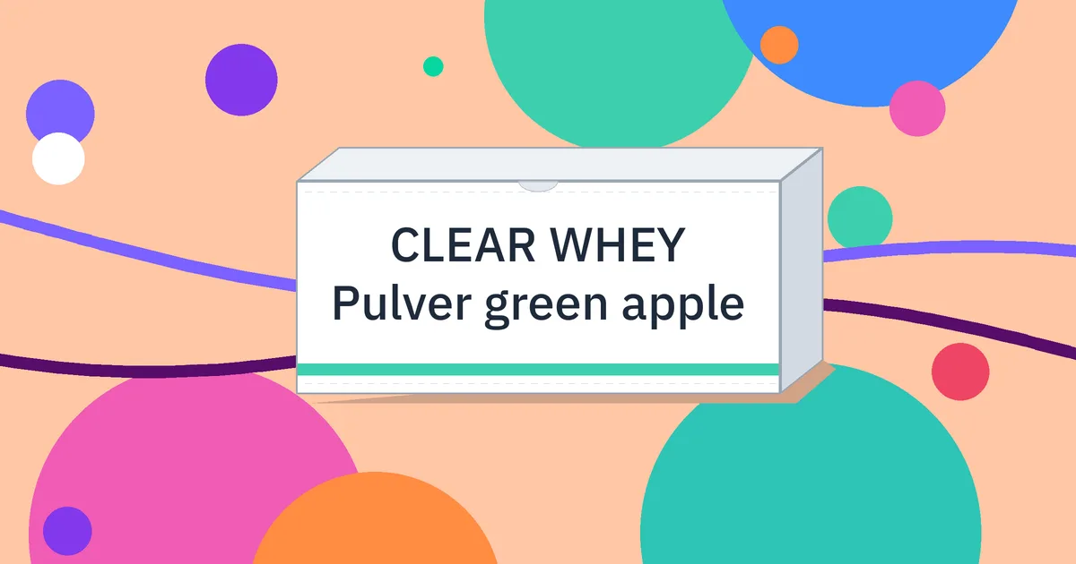 Symbolbild: Packung mit der Aufschrift CLEAR WHEY Pulver green apple (PZN 19366152) – Verfügbarkeit und Bezug in Apotheken in Frankfurt am Main
