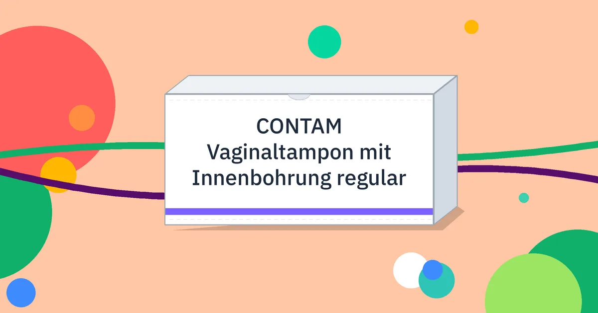 Symbolbild: Packung mit der Aufschrift CONTAM Vaginaltampon mit Innenbohrung regular (PZN 14022287) – Verfügbarkeit und Bezug in Apotheken in Frankfurt am Main