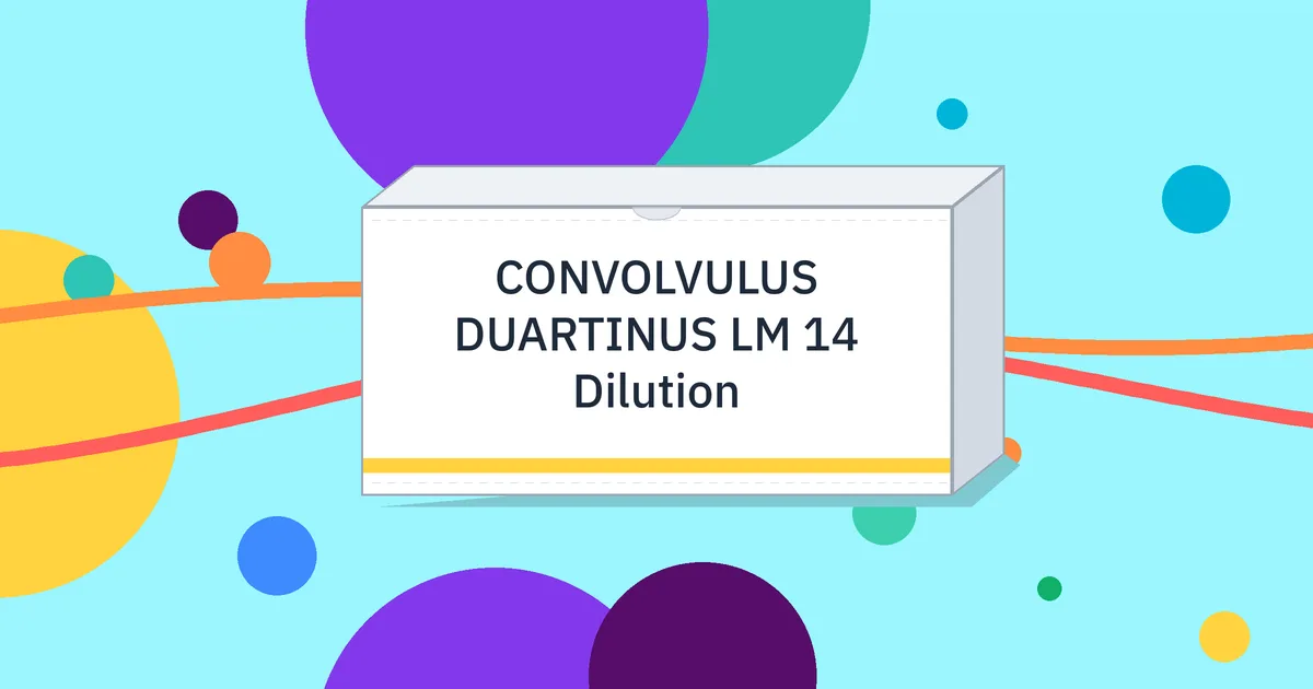 Symbolbild: Packung mit der Aufschrift CONVOLVULUS DUARTINUS LM 14 Dilution (PZN 13450644) – Verfügbarkeit und Bezug in Apotheken in Frankfurt am Main