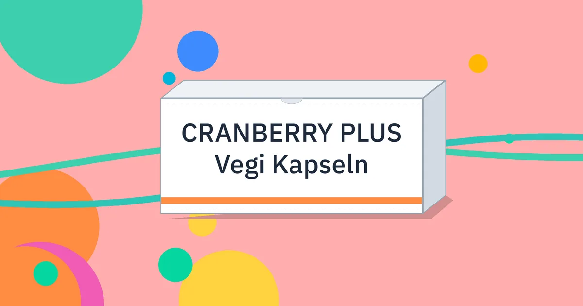 Symbolbild: Packung mit der Aufschrift CRANBERRY PLUS Vegi Kapseln (PZN 15245701) – Verfügbarkeit und Bezug in Apotheken in Frankfurt am Main