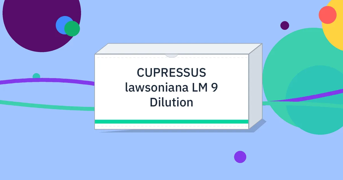 Symbolbild: Packung mit der Aufschrift CUPRESSUS lawsoniana LM 9 Dilution (PZN 13457706) – Verfügbarkeit und Bezug in Apotheken in Frankfurt am Main