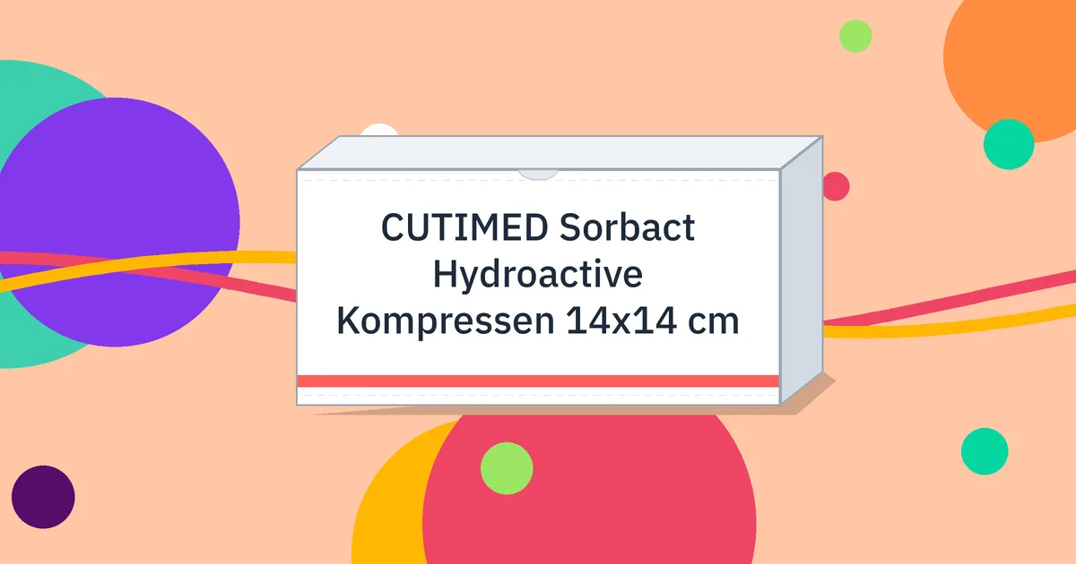 Symbolbild: Packung mit der Aufschrift CUTIMED Sorbact Hydroactive Kompressen 14x14 cm (PZN 06148086) – Verfügbarkeit und Bezug in Apotheken in Frankfurt am Main