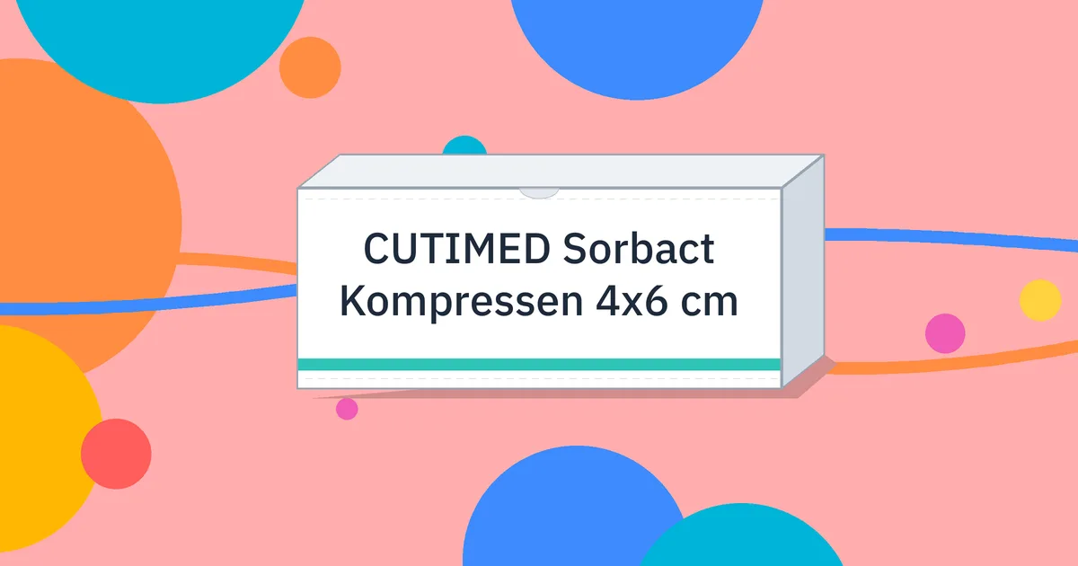 Symbolbild: Packung mit der Aufschrift CUTIMED Sorbact Kompressen 4x6 cm (PZN 20054707) – Verfügbarkeit und Bezug in Apotheken in Frankfurt am Main
