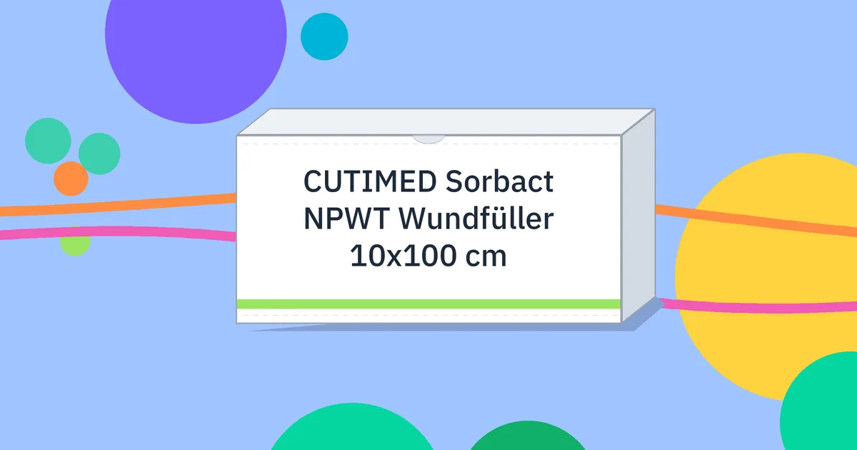 Symbolbild: Packung mit der Aufschrift CUTIMED Sorbact NPWT Wundfüller 10x100 cm (PZN 15590906) – Verfügbarkeit und Bezug in Apotheken in Frankfurt am Main