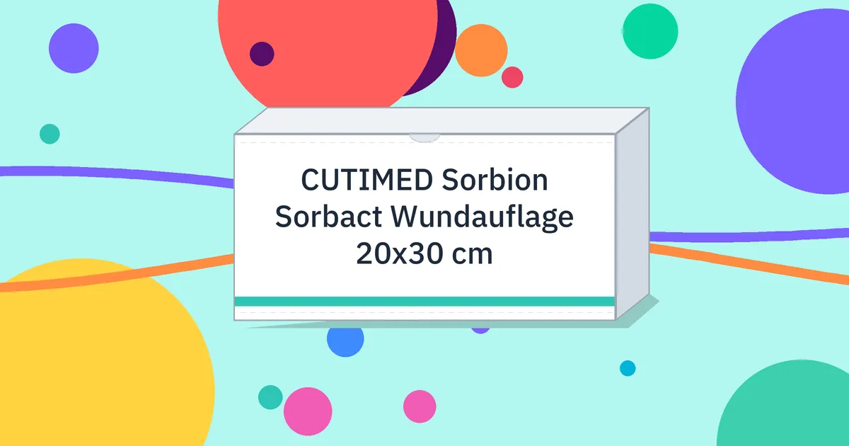Symbolbild: Packung mit der Aufschrift CUTIMED Sorbion Sorbact Wundauflage 20x30 cm (PZN 17310590) – Verfügbarkeit und Bezug in Apotheken in Frankfurt am Main