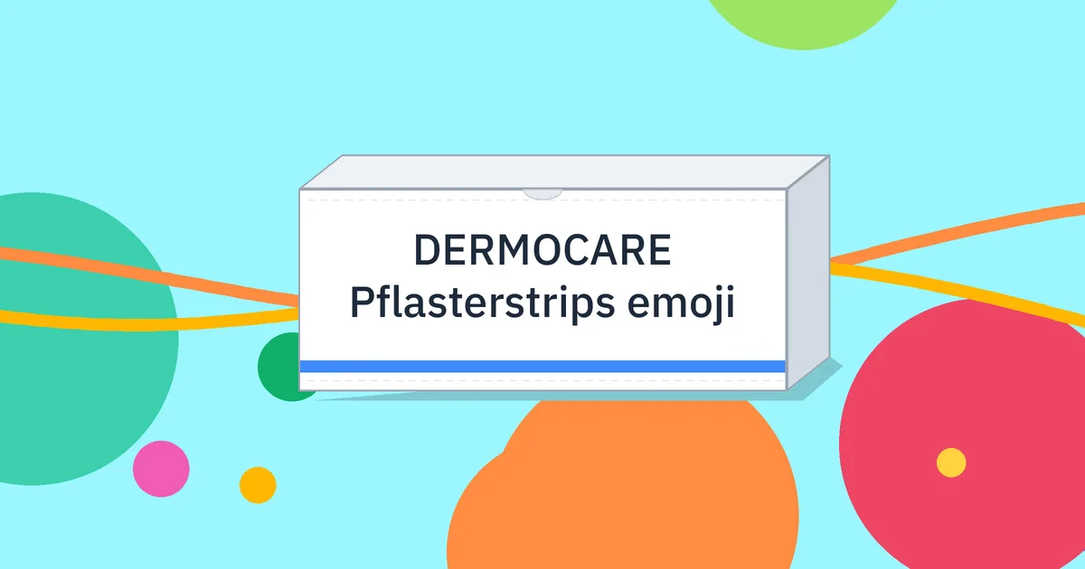 Symbolbild: Packung mit der Aufschrift DERMOCARE Pflasterstrips emoji (PZN 14293164) – Verfügbarkeit und Bezug in Apotheken in Frankfurt am Main