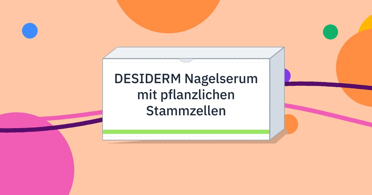 Symbolbild: Packung mit der Aufschrift DESIDERM Nagelserum mit pflanzlichen Stammzellen (PZN 19691538) – Verfügbarkeit und Bezug in Apotheken in Frankfurt am Main