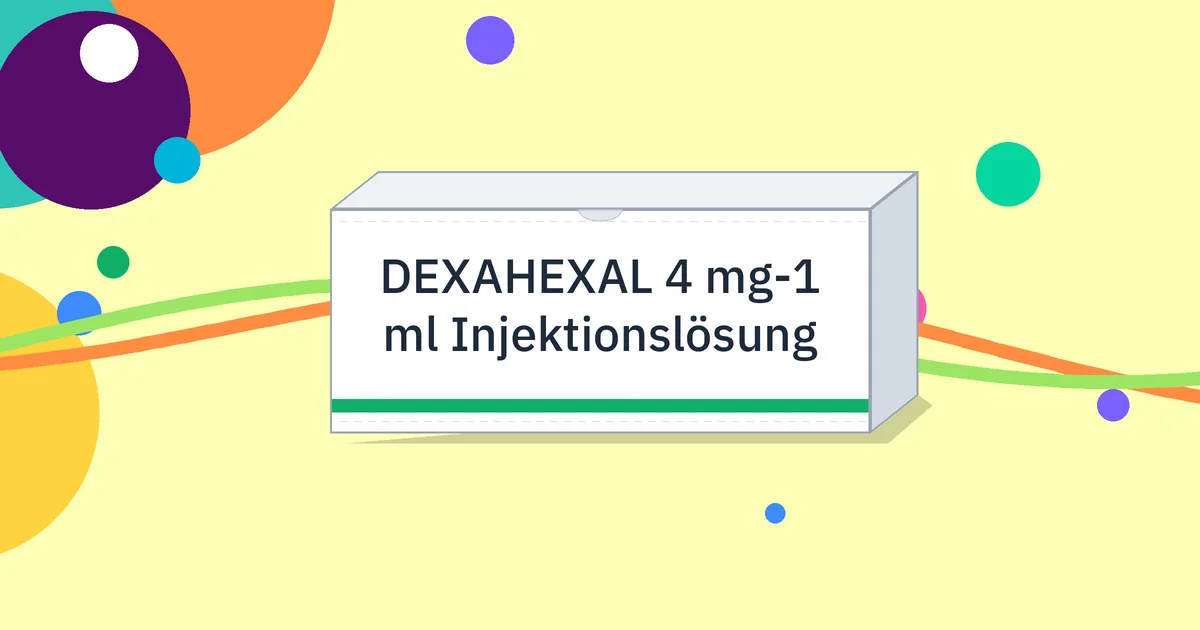Symbolbild: Packung mit der Aufschrift DEXAHEXAL 4 mg-1 ml Injektionslösung (PZN 01276916) – Verfügbarkeit und Bezug in Apotheken in Frankfurt am Main