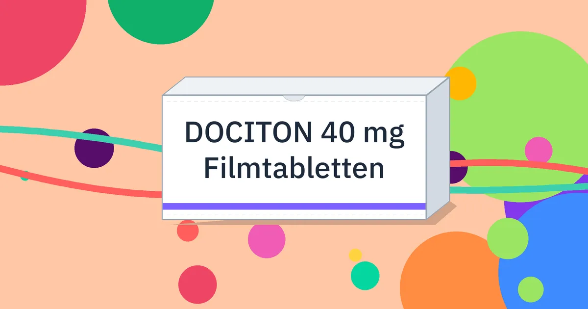 Symbolbild: Packung mit der Aufschrift DOCITON 40 mg Filmtabletten (PZN 01801498) – Verfügbarkeit und Bezug in Apotheken in Frankfurt am Main