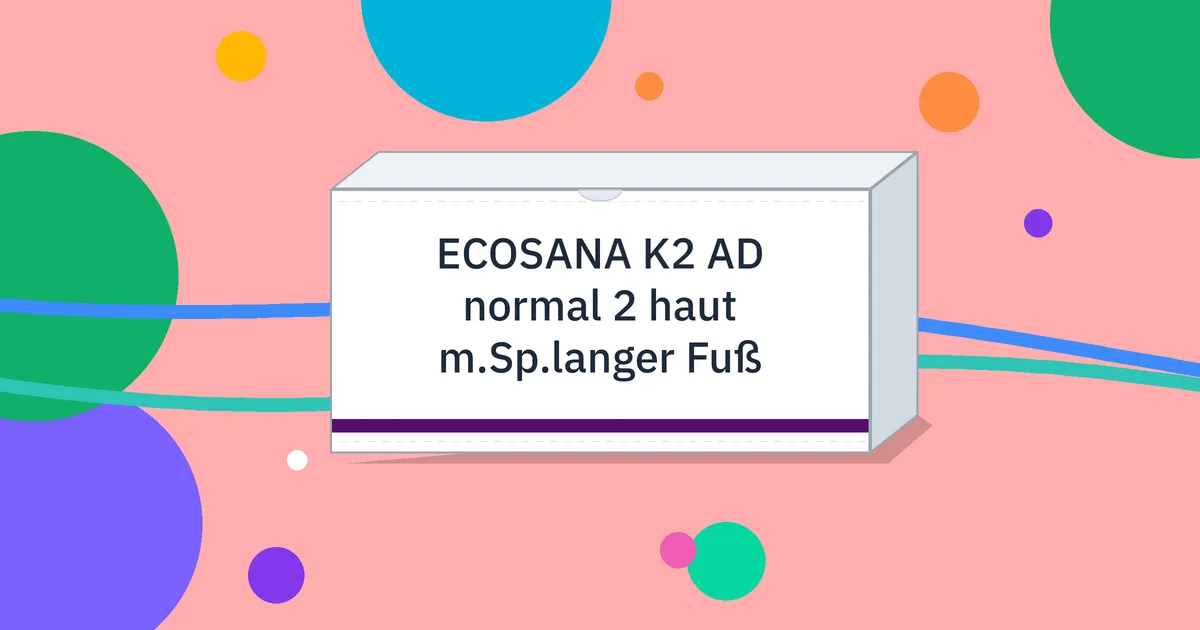 Symbolbild: Packung mit der Aufschrift ECOSANA K2 AD normal 2 haut m.Sp.langer Fuß (PZN 10955906) – Verfügbarkeit und Bezug in Apotheken in Frankfurt am Main