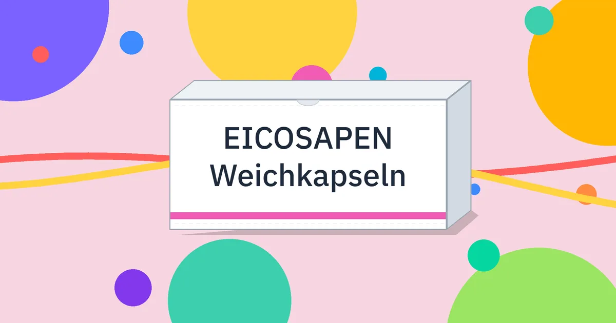 Symbolbild: Packung mit der Aufschrift EICOSAPEN Weichkapseln (PZN 03218863) – Verfügbarkeit und Bezug in Apotheken in Frankfurt am Main