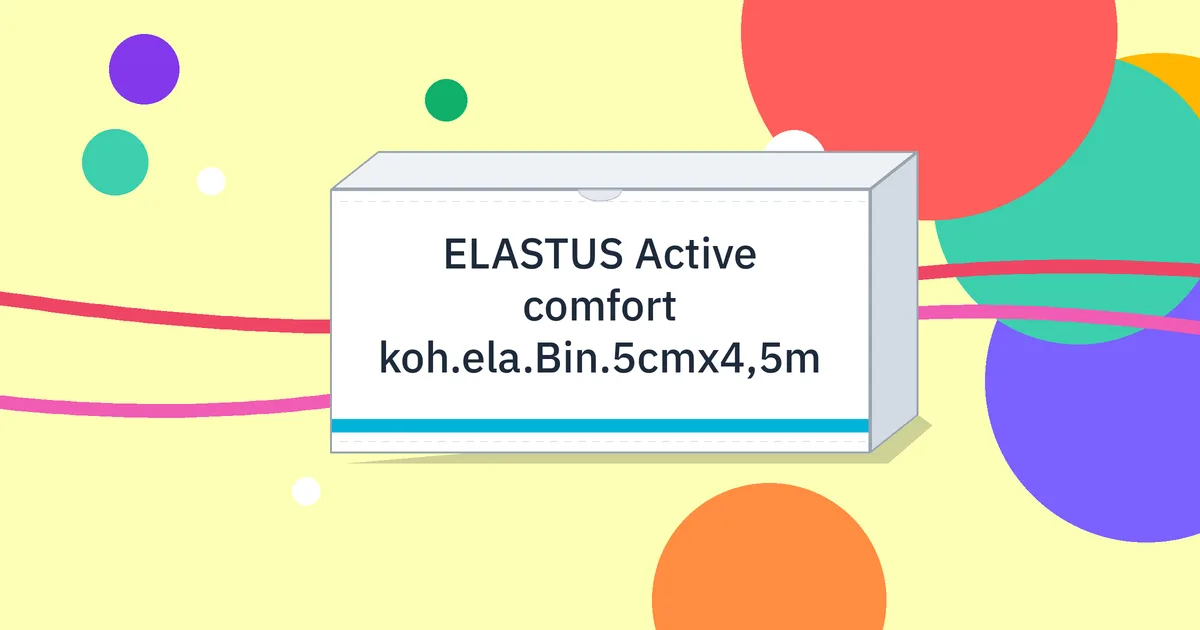 Symbolbild: Packung mit der Aufschrift ELASTUS Active comfort koh.ela.Bin.5cmx4,5m (PZN 18018963) – Verfügbarkeit und Bezug in Apotheken in Frankfurt am Main