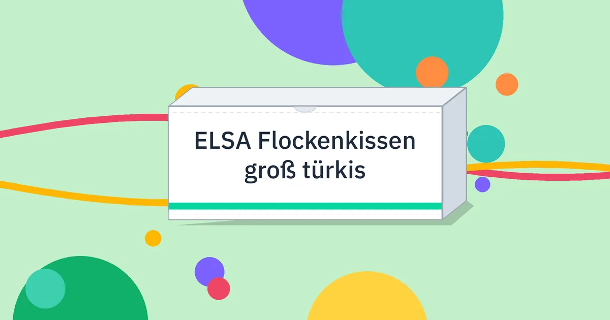 Symbolbild: Packung mit der Aufschrift ELSA Flockenkissen groß türkis (PZN 02326444) – Verfügbarkeit und Bezug in Apotheken in Frankfurt am Main