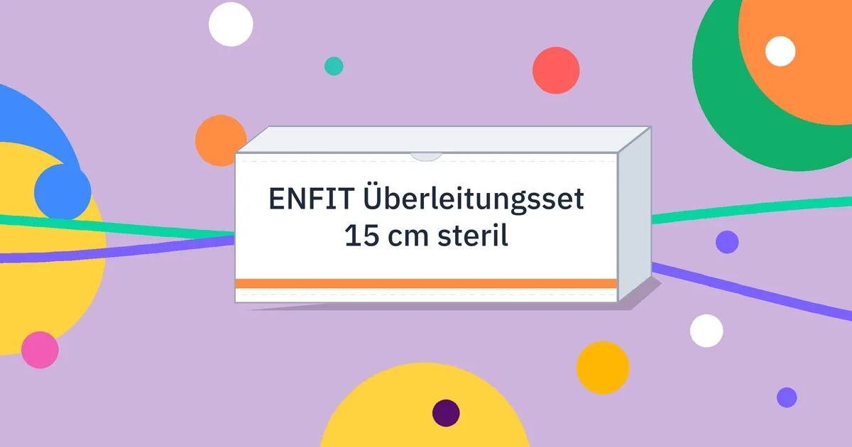 Symbolbild: Packung mit der Aufschrift ENFIT Überleitungsset 15 cm steril (PZN 20848011) – Verfügbarkeit und Bezug in Apotheken in Frankfurt am Main