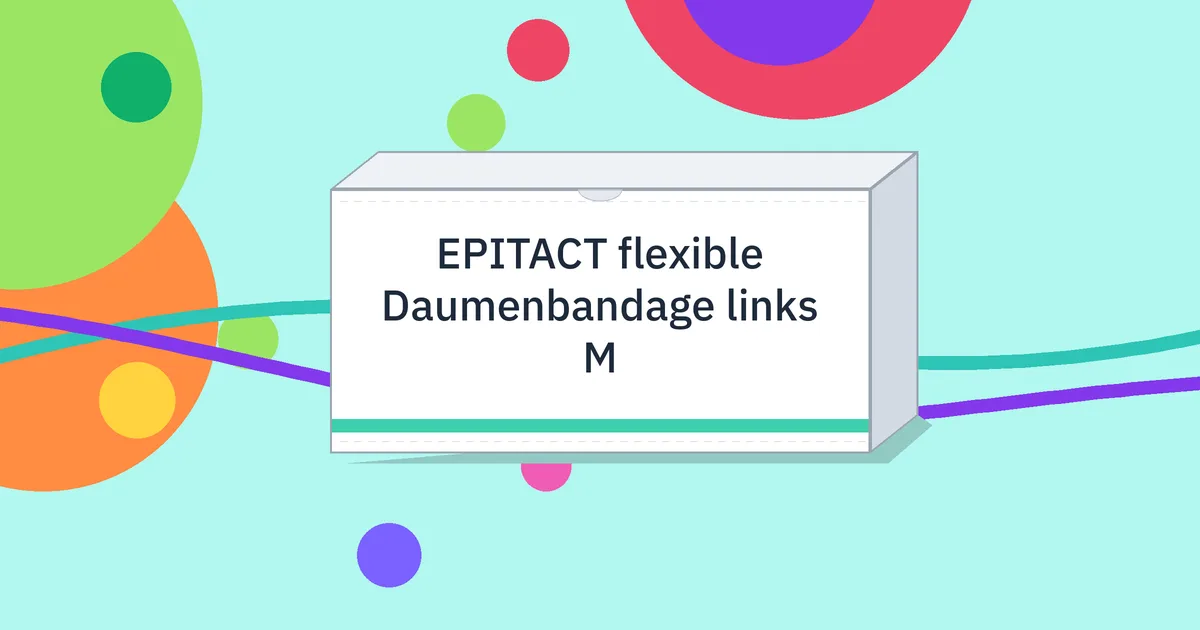 Symbolbild: Packung mit der Aufschrift EPITACT flexible Daumenbandage links M (PZN 14290177) – Verfügbarkeit und Bezug in Apotheken in Frankfurt am Main