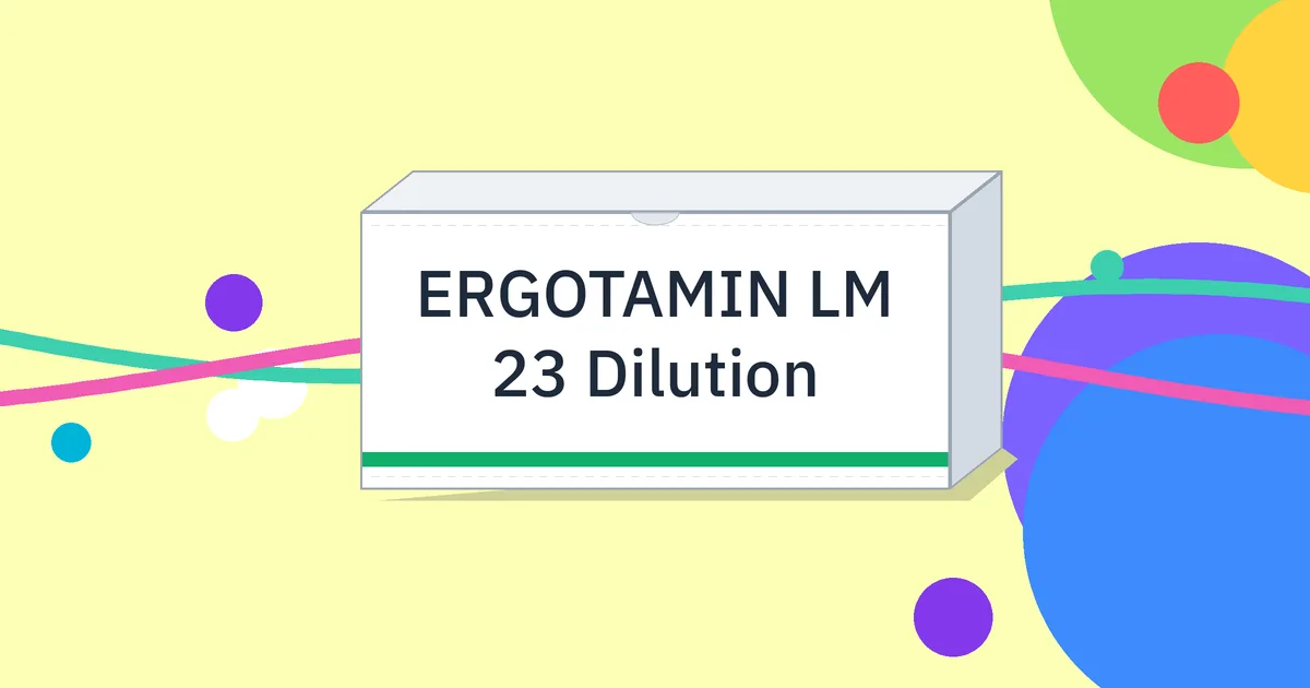 Symbolbild: Packung mit der Aufschrift ERGOTAMIN LM 23 Dilution (PZN 12844996) – Verfügbarkeit und Bezug in Apotheken in Frankfurt am Main