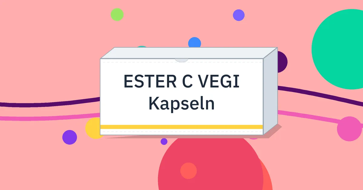 Symbolbild: Packung mit der Aufschrift ESTER C VEGI Kapseln (PZN 01328748) – Verfügbarkeit und Bezug in Apotheken in Frankfurt am Main
