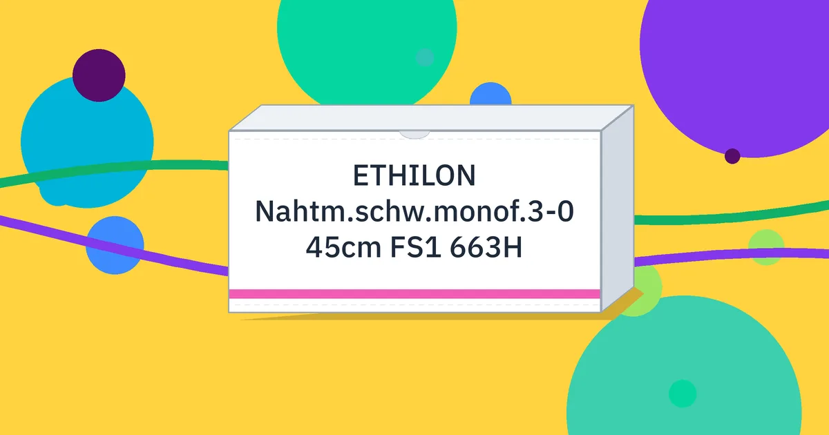 Symbolbild: Packung mit der Aufschrift ETHILON Nahtm.schw.monof.3-0 45cm FS1 663H (PZN 16777564) – Verfügbarkeit und Bezug in Apotheken in Frankfurt am Main