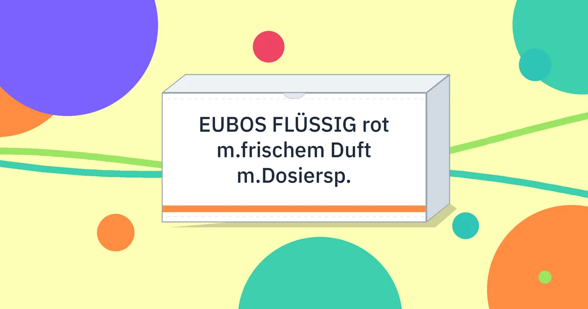 Symbolbild: Packung mit der Aufschrift EUBOS FLÜSSIG rot m.frischem Duft m.Dosiersp. (PZN 06307001) – Verfügbarkeit und Bezug in Apotheken in Frankfurt am Main