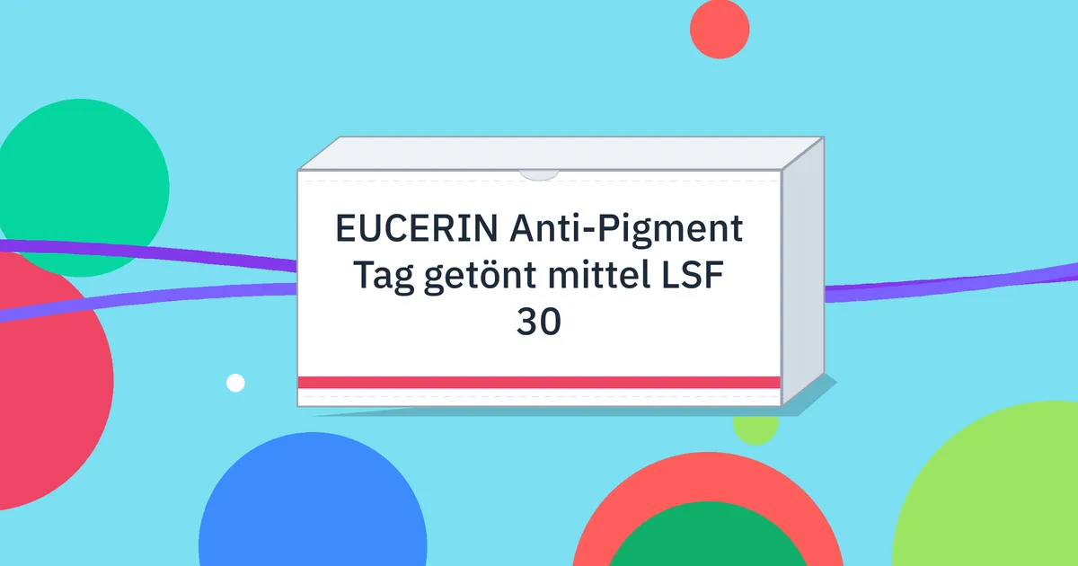 Symbolbild: Packung mit der Aufschrift EUCERIN Anti-Pigment Tag getönt mittel LSF 30 (PZN 17510751) – Verfügbarkeit und Bezug in Apotheken in Frankfurt am Main