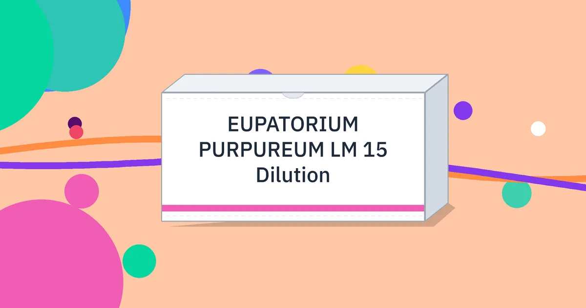 Symbolbild: Packung mit der Aufschrift EUPATORIUM PURPUREUM LM 15 Dilution (PZN 13481426) – Verfügbarkeit und Bezug in Apotheken in Frankfurt am Main