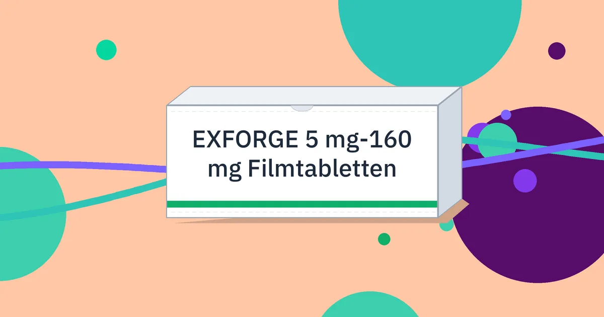 Symbolbild: Packung mit der Aufschrift EXFORGE 5 mg-160 mg Filmtabletten (PZN 09779456) – Verfügbarkeit und Bezug in Apotheken in Frankfurt am Main