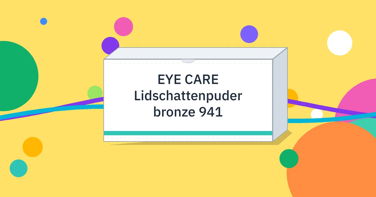 Symbolbild: Packung mit der Aufschrift EYE CARE Lidschattenpuder bronze 941 (PZN 14201713) – Verfügbarkeit und Bezug in Apotheken in Frankfurt am Main