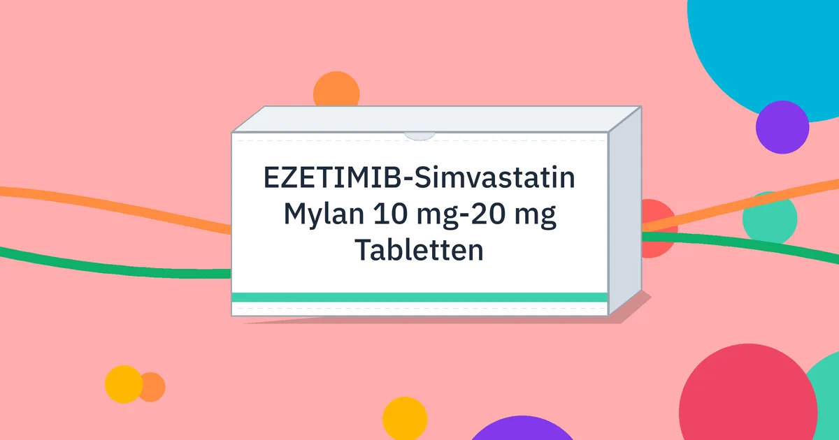 Symbolbild: Packung mit der Aufschrift EZETIMIB-Simvastatin Mylan 10 mg-20 mg Tabletten (PZN 20584747) – Verfügbarkeit und Bezug in Apotheken in Frankfurt am Main