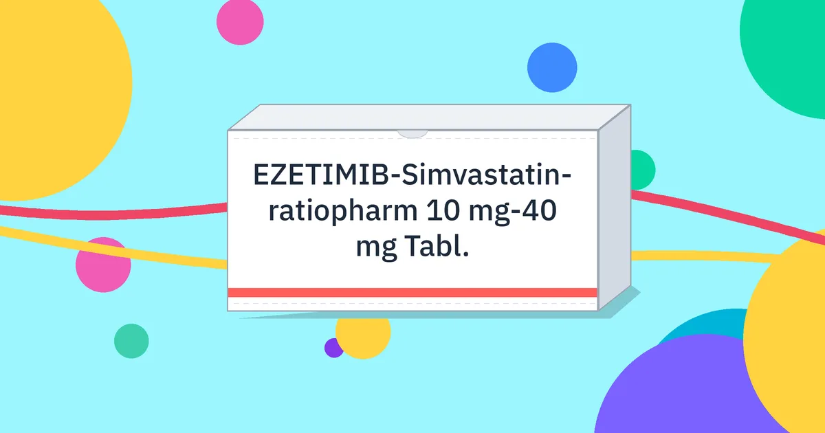 Symbolbild: Packung mit der Aufschrift EZETIMIB-Simvastatin-ratiopharm 10 mg-40 mg Tabl. (PZN 13858960) – Verfügbarkeit und Bezug in Apotheken in Frankfurt am Main