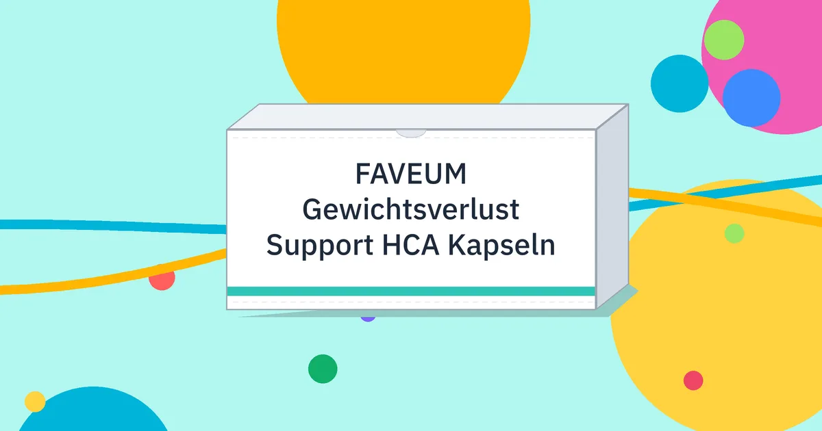 Symbolbild: Packung mit der Aufschrift FAVEUM Gewichtsverlust Support HCA Kapseln (PZN 17433269) – Verfügbarkeit und Bezug in Apotheken in Frankfurt am Main