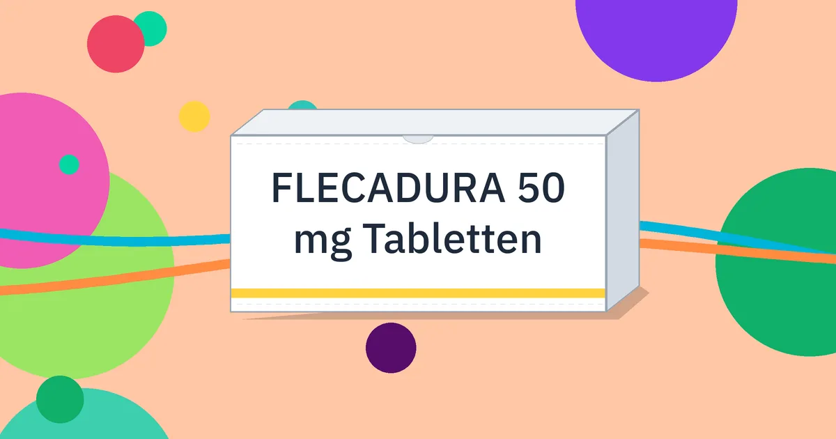 Symbolbild: Packung mit der Aufschrift FLECADURA 50 mg Tabletten (PZN 02262201) – Verfügbarkeit und Bezug in Apotheken in Frankfurt am Main