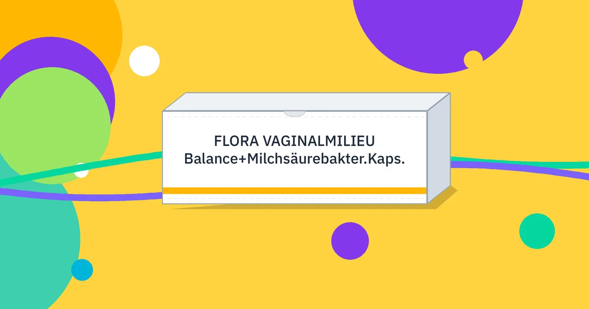 Symbolbild: Packung mit der Aufschrift FLORA VAGINALMILIEU Balance+Milchsäurebakter.Kaps. (PZN 19280781) – Verfügbarkeit und Bezug in Apotheken in Frankfurt am Main