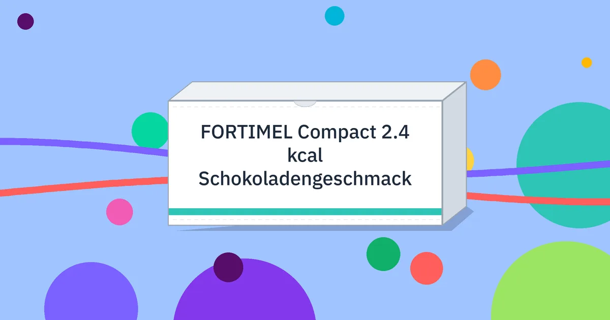 Symbolbild: Packung mit der Aufschrift FORTIMEL Compact 2.4 kcal Schokoladengeschmack (PZN 10743469) – Verfügbarkeit und Bezug in Apotheken in Frankfurt am Main