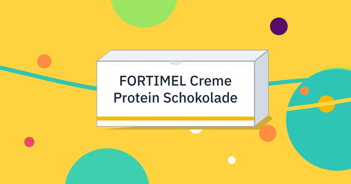 Symbolbild: Packung mit der Aufschrift FORTIMEL Creme Protein Schokolade (PZN 19771987) – Verfügbarkeit und Bezug in Apotheken in Frankfurt am Main
