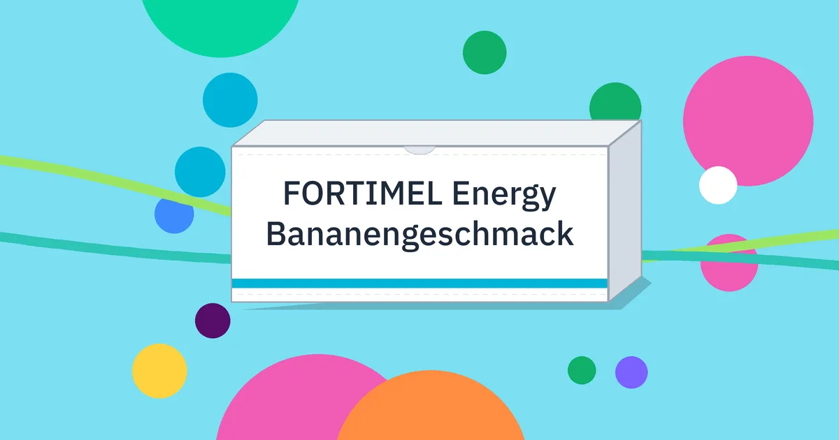 Symbolbild: Packung mit der Aufschrift FORTIMEL Energy Bananengeschmack (PZN 00720013) – Verfügbarkeit und Bezug in Apotheken in Frankfurt am Main