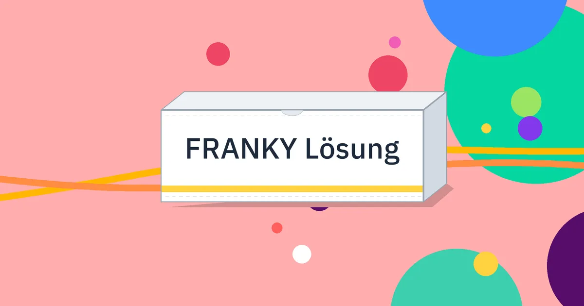 Symbolbild: Packung mit der Aufschrift FRANKY Lösung (PZN 04976005) – Verfügbarkeit und Bezug in Apotheken in Frankfurt am Main