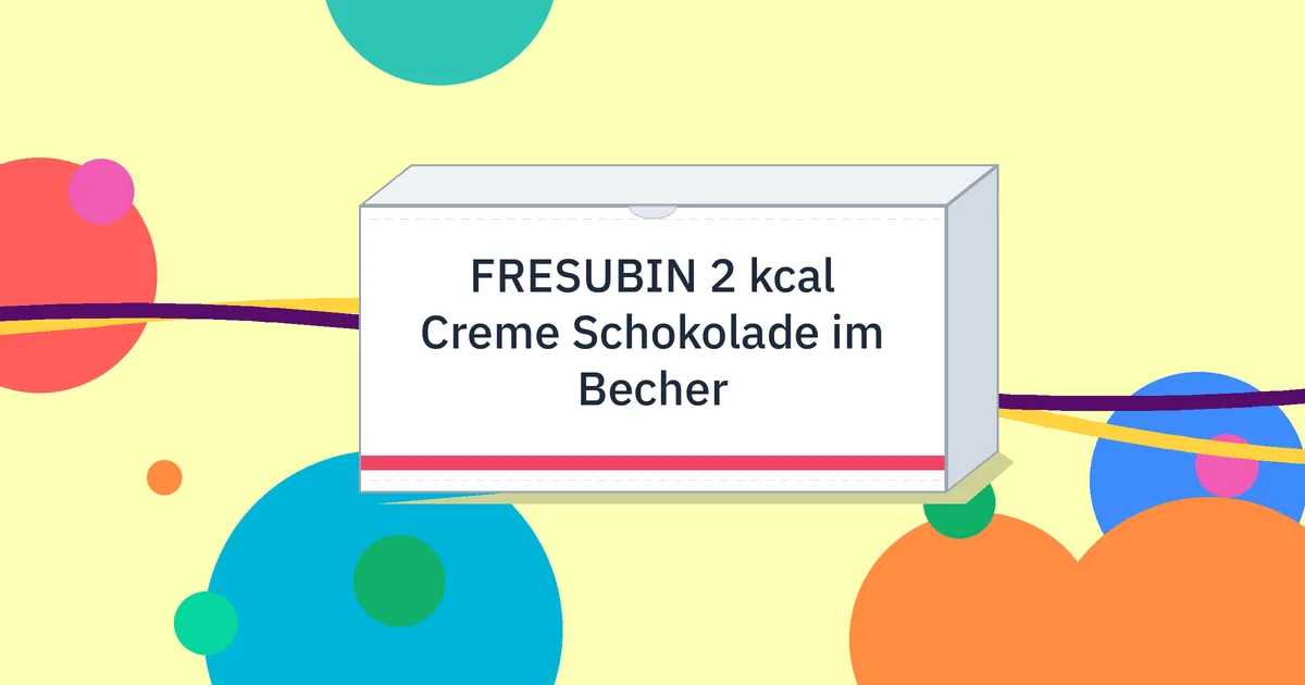 Symbolbild: Packung mit der Aufschrift FRESUBIN 2 kcal Creme Schokolade im Becher (PZN 11513524) – Verfügbarkeit und Bezug in Apotheken in Frankfurt am Main