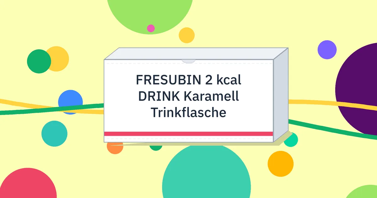 Symbolbild: Packung mit der Aufschrift FRESUBIN 2 kcal DRINK Karamell Trinkflasche (PZN 20191864) – Verfügbarkeit und Bezug in Apotheken in Frankfurt am Main