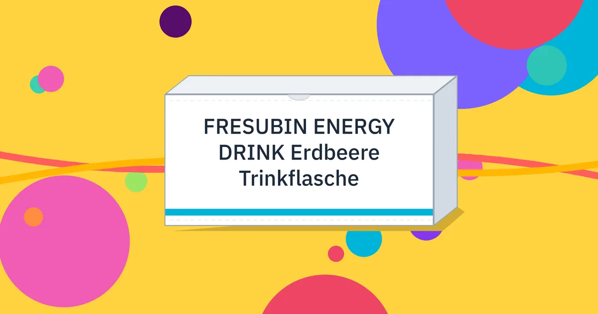 Symbolbild: Packung mit der Aufschrift FRESUBIN ENERGY DRINK Erdbeere Trinkflasche (PZN 02033819) – Verfügbarkeit und Bezug in Apotheken in Frankfurt am Main